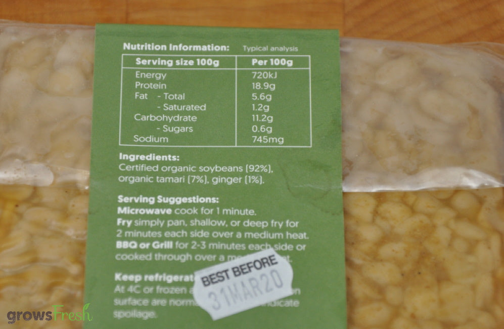 Organic Tempeh - Ginger & Tamari - Australian – growsFresh